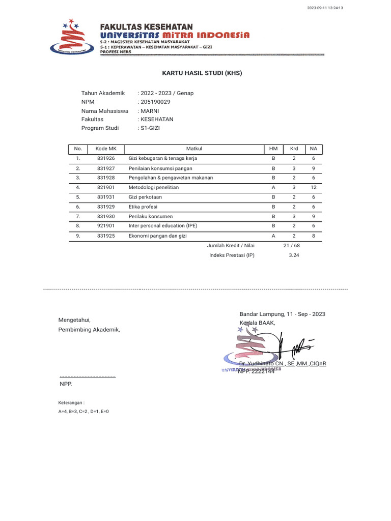 Sistem Informasi Nilai Mahasiswa Umitra | PDF