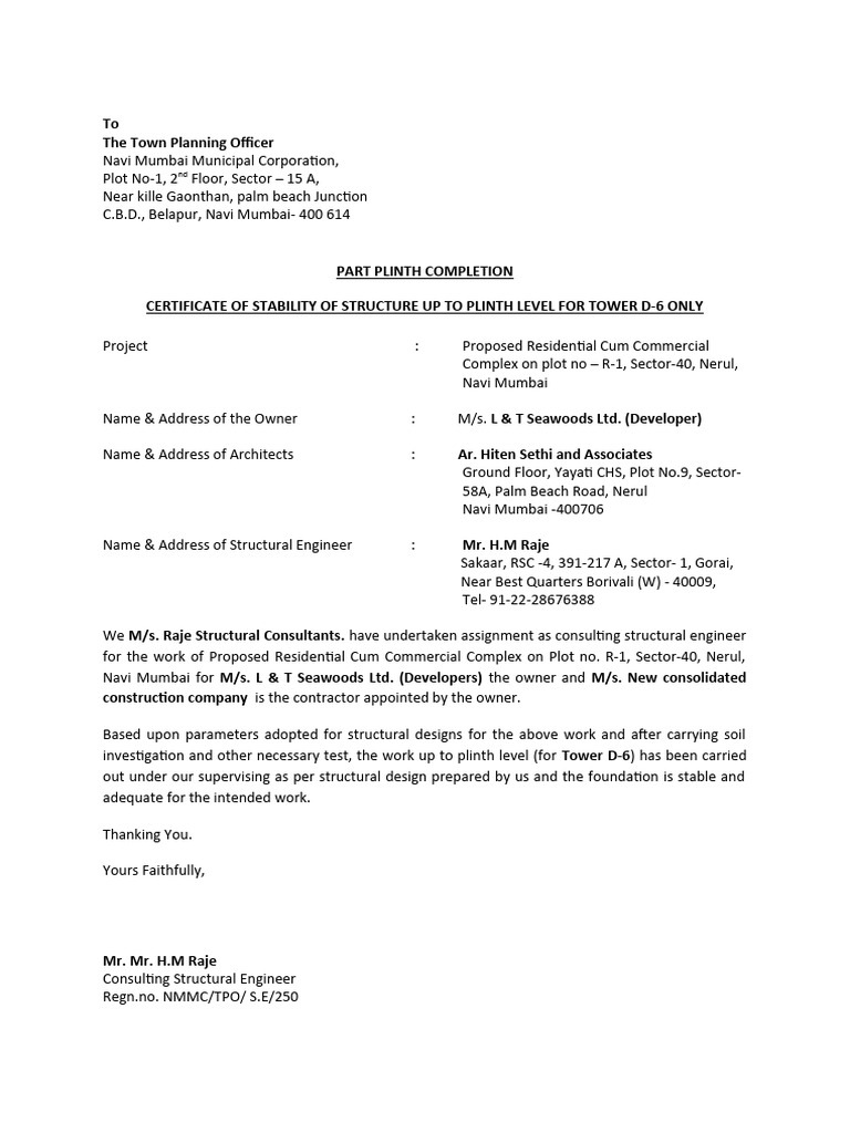 Structural Documents of Part Plinth - Tower D4 | PDF | Building ...