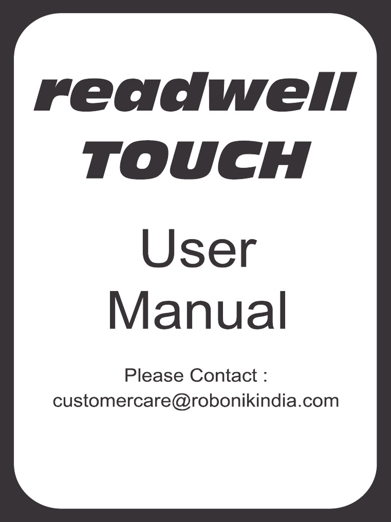 Readwell Touch User Manual | PDF