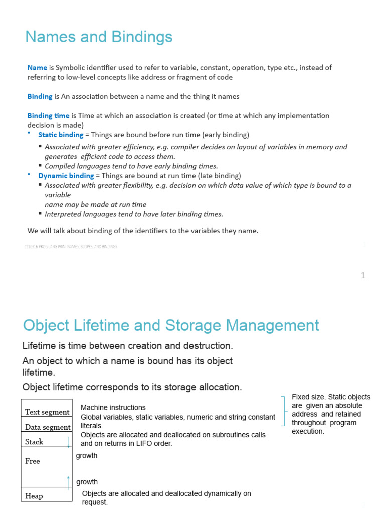 A2 Names Scopes Binding | PDF
