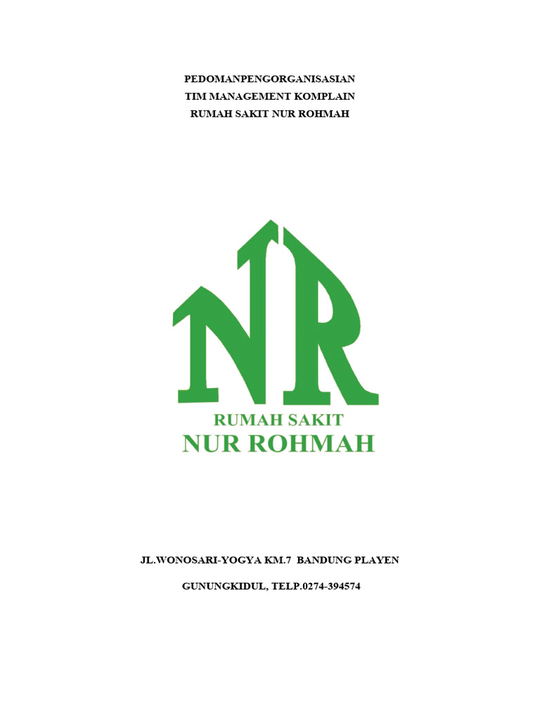 Pedoman Tim Manajemen Komplain RS Nur Rohmah | PDF | Bisnis
