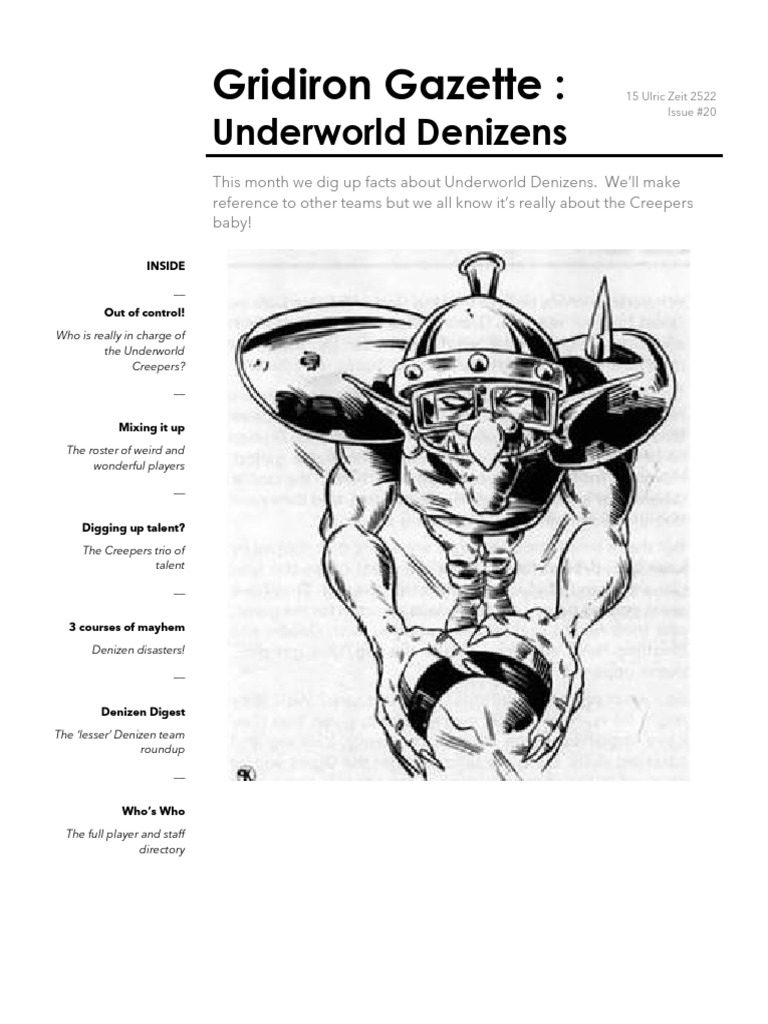 20 Underworld Denizens | PDF | Young Adult