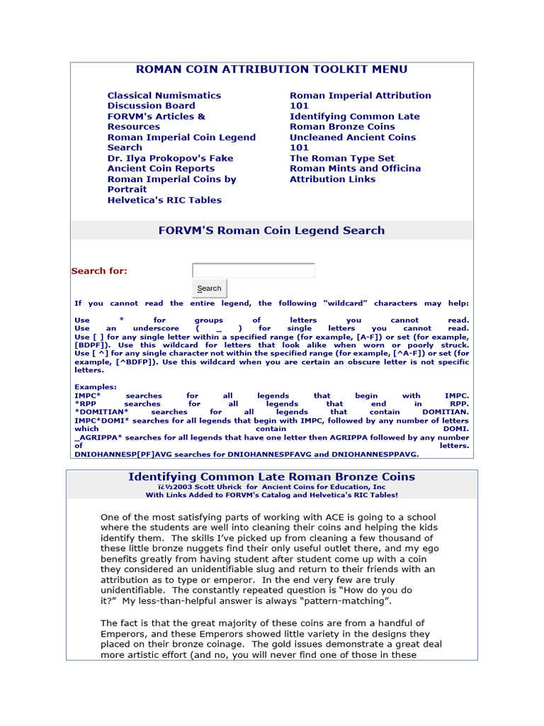 Identifying Common Late Roman Bronze Coins | PDF