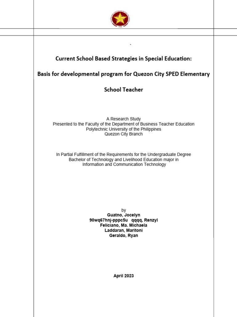 Pr2 Sample Research | PDF | Learning | Special Education