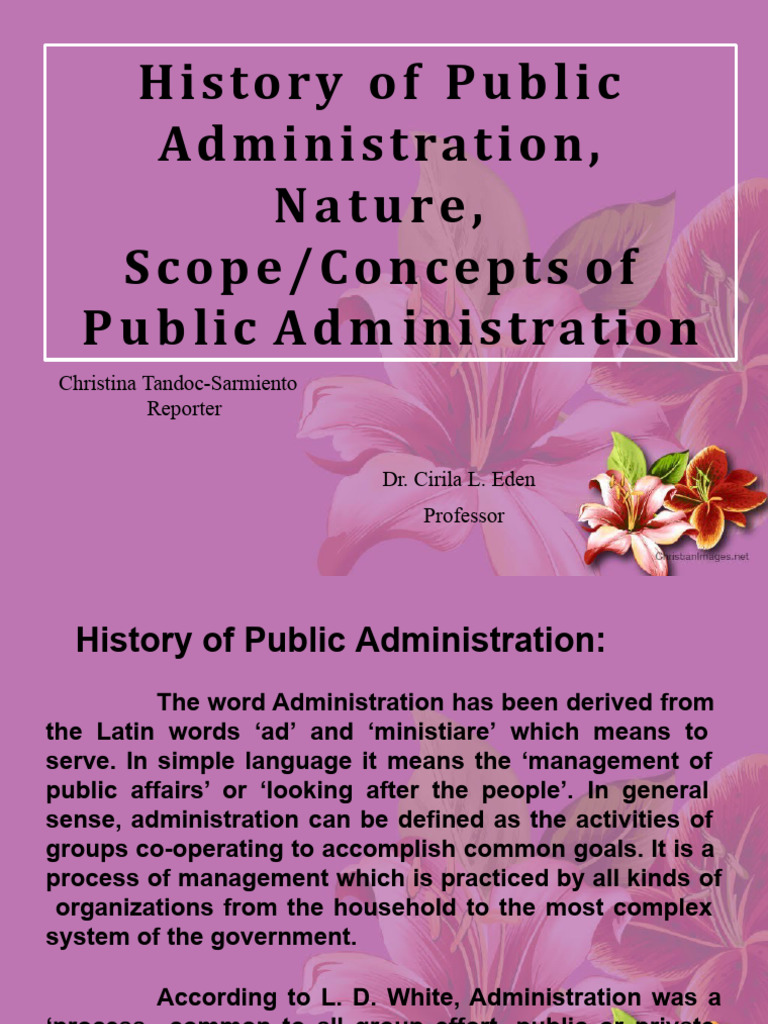 Evolution of Public Administration | PDF | Finance & Money Management ...