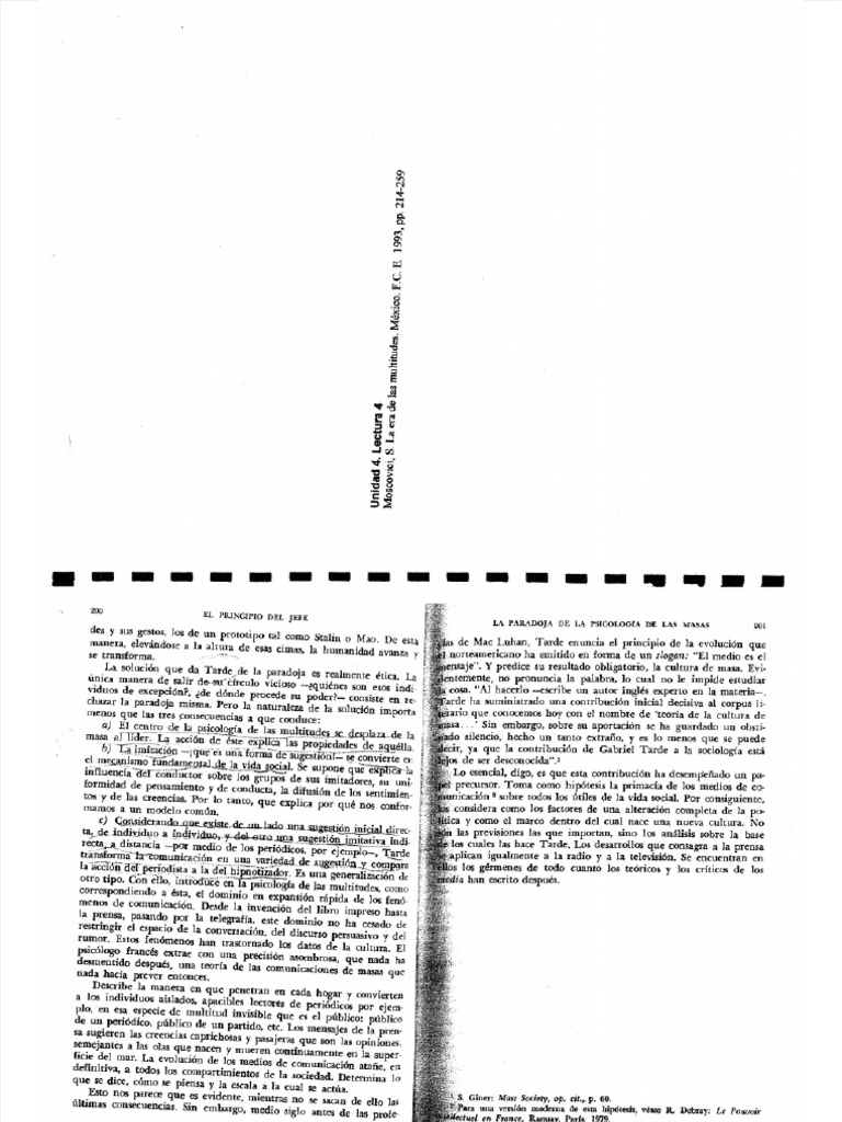 Dokumen - Tips - Moscovici La Era de Las Multitudes | PDF