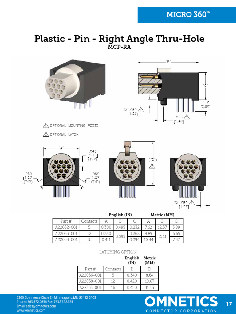 Cmicro Plastic RA Contact | PDF | Manufactured Goods | Electrical ...