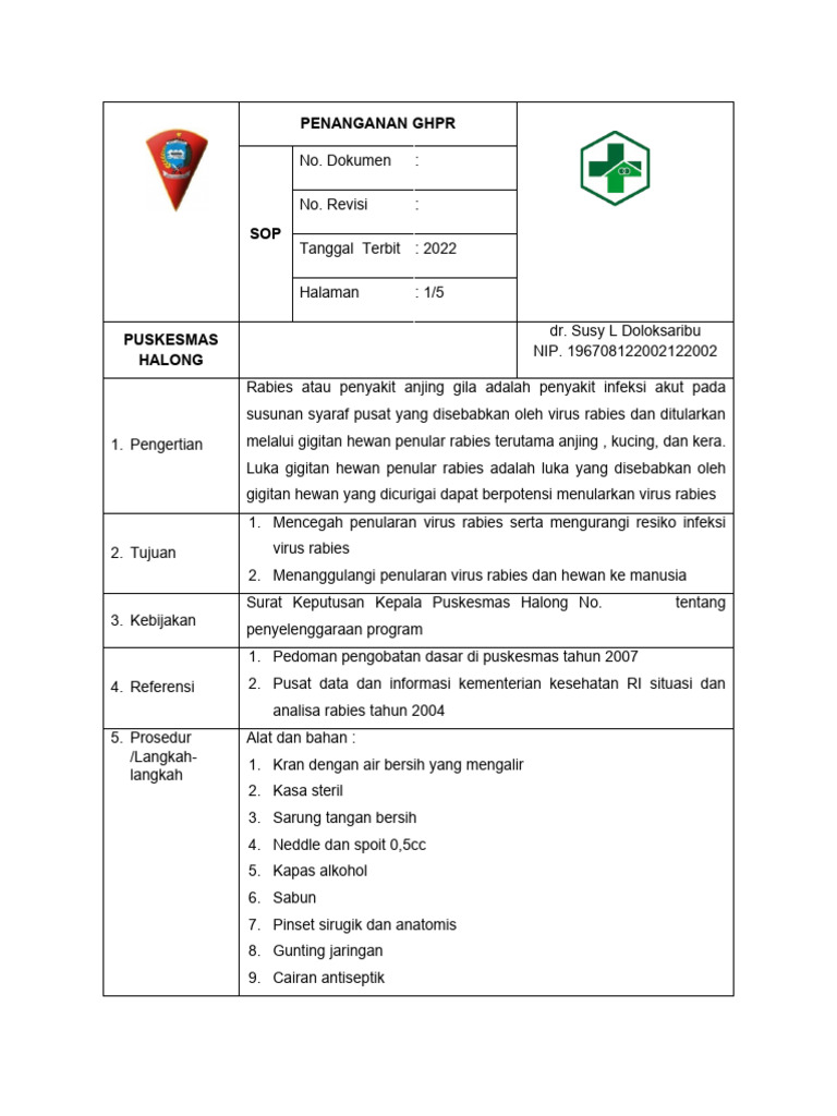 Sop Penangan GHPR | PDF | Sains & Matematika
