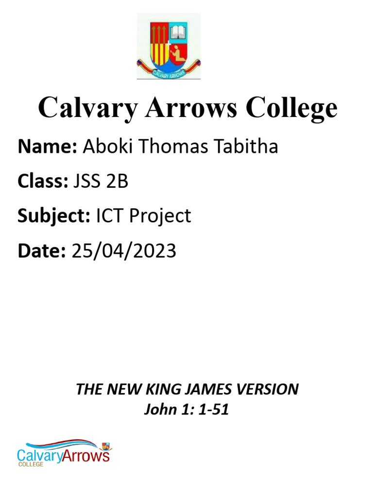 Calvary Arrows College | PDF | John The Baptist | Jesus