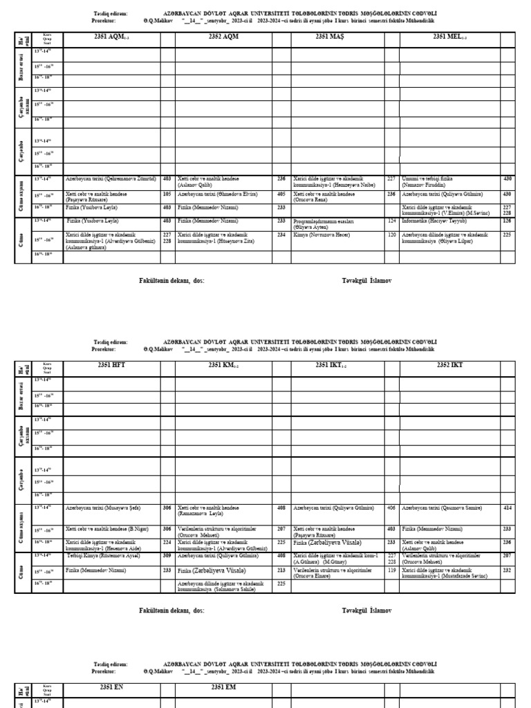 cədvəl 2 günlük (otaq) | PDF