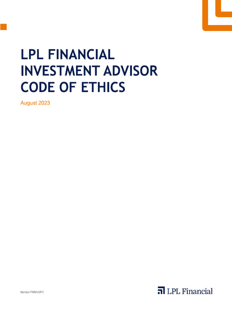 Corporate Code of Ethics | PDF | Securities (Finance) | Financial Adviser