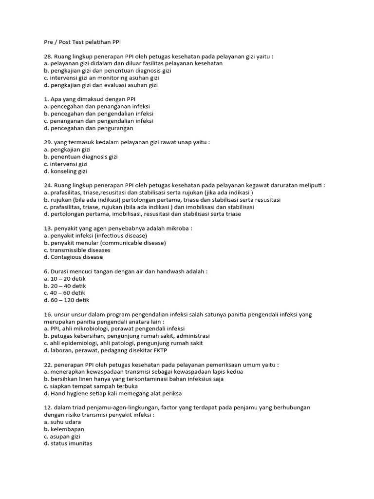 Pre Dan Post Tes PPI | PDF