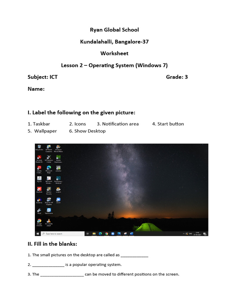 Lesson2 Operating System Worksheet Pdf 