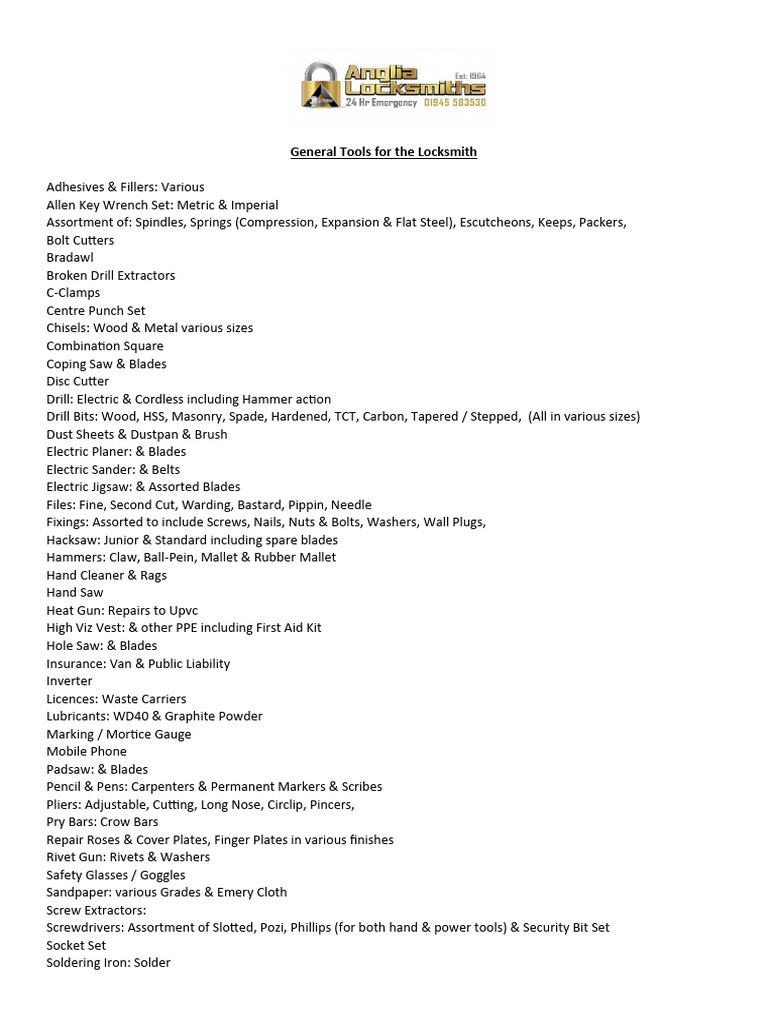Essential Tools of the Trade | PDF | Screw | Drill