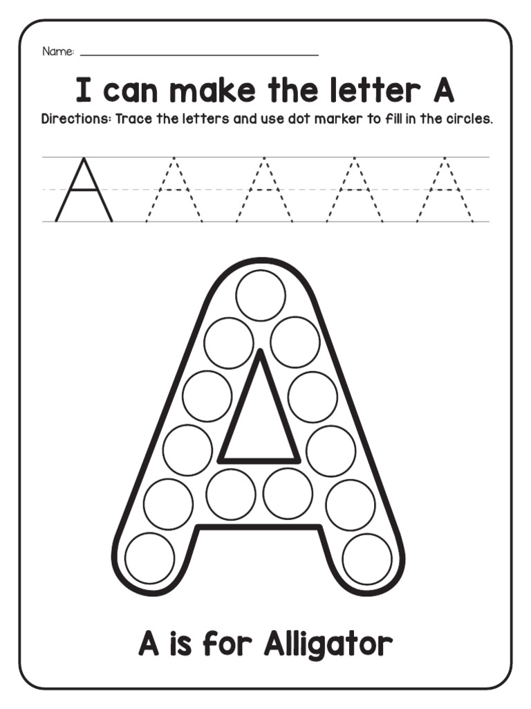 A Z Animals Dot Marker Worksheets 52 Pages | PDF