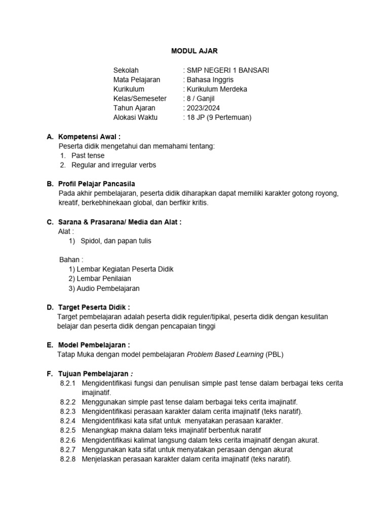 Modul Ajar Chapter 2 English For Nusantara Pdf