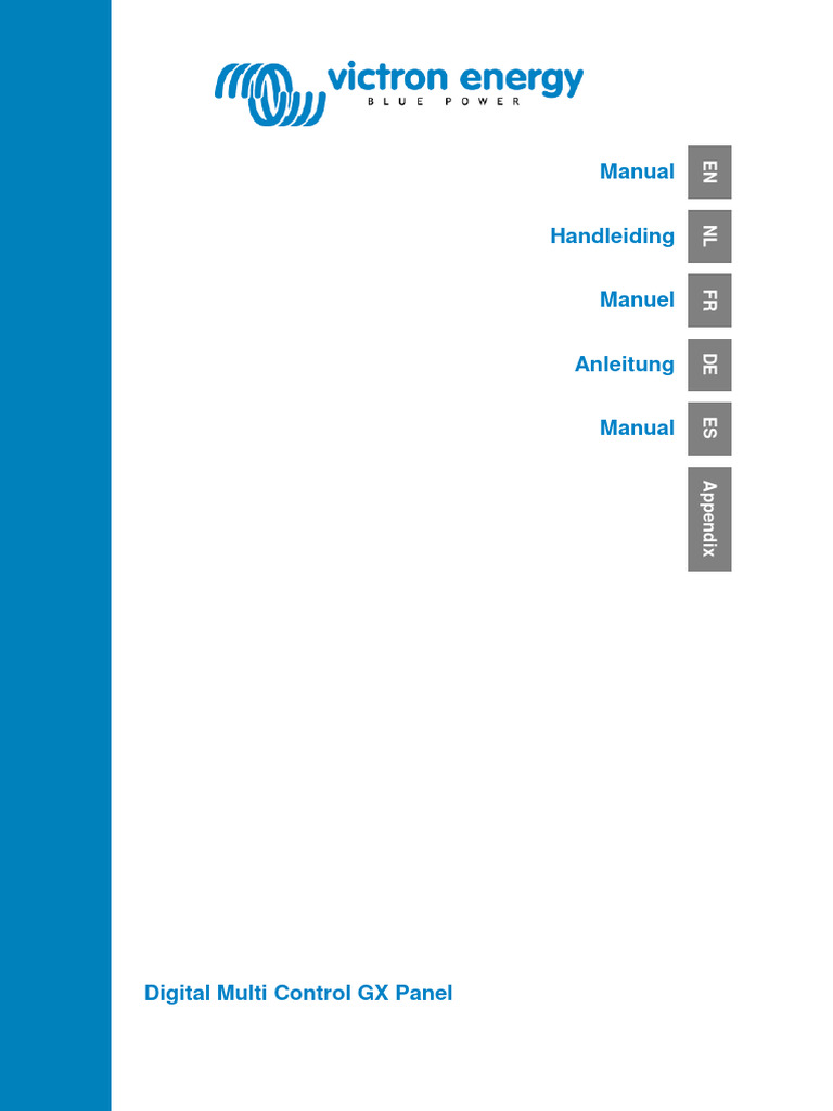 Manual Digital Multi Control GX Panel en NL FR de ES | PDF