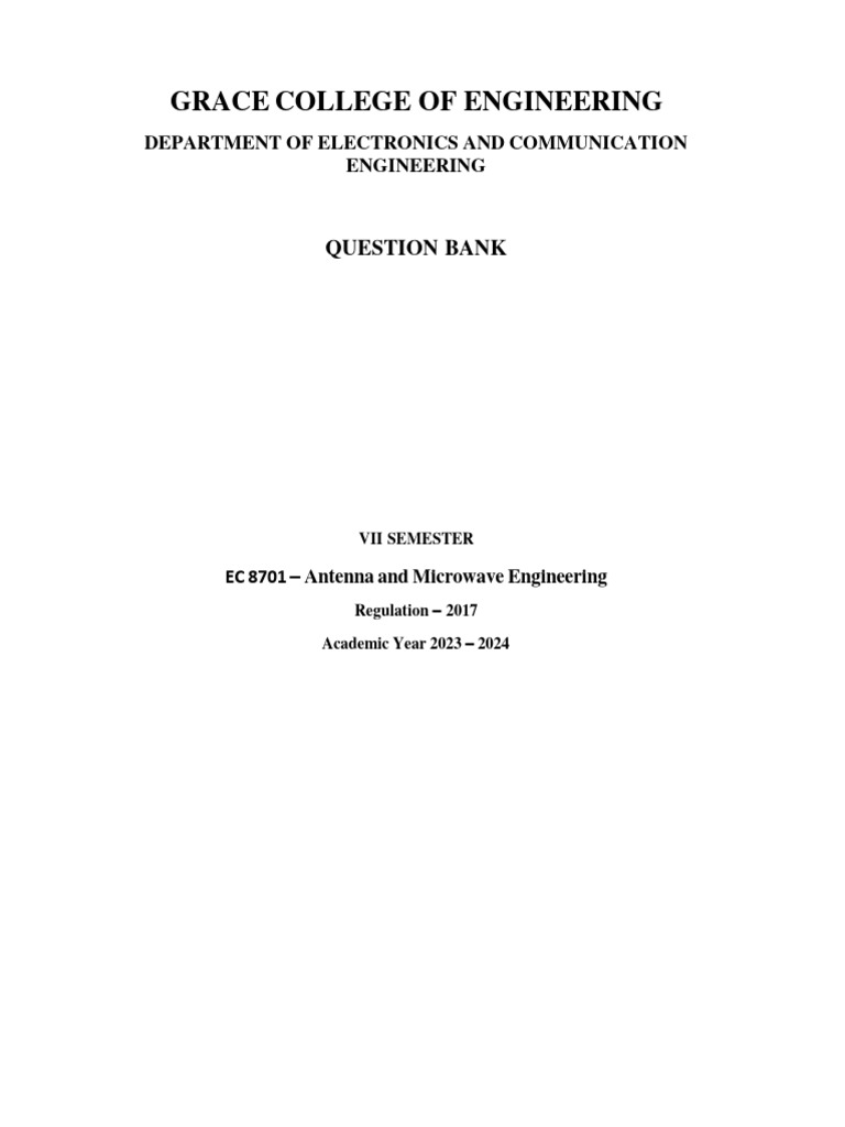 Antenna & Microwave Exam Prep | PDF