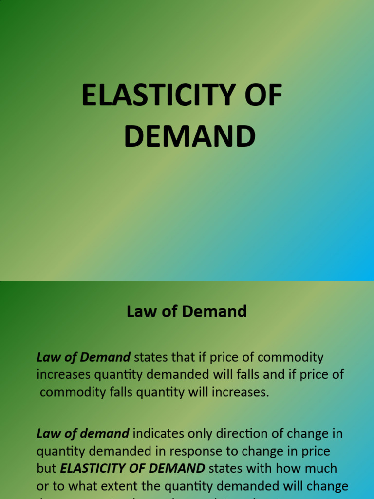 Elasticity of Demand PDG Final | PDF