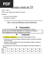 Compte Rendu TP Optique - Focométrie | PDF | Optique