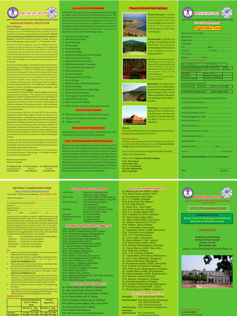 Brochure PHYSICON 2019 | PDF | Kolkata