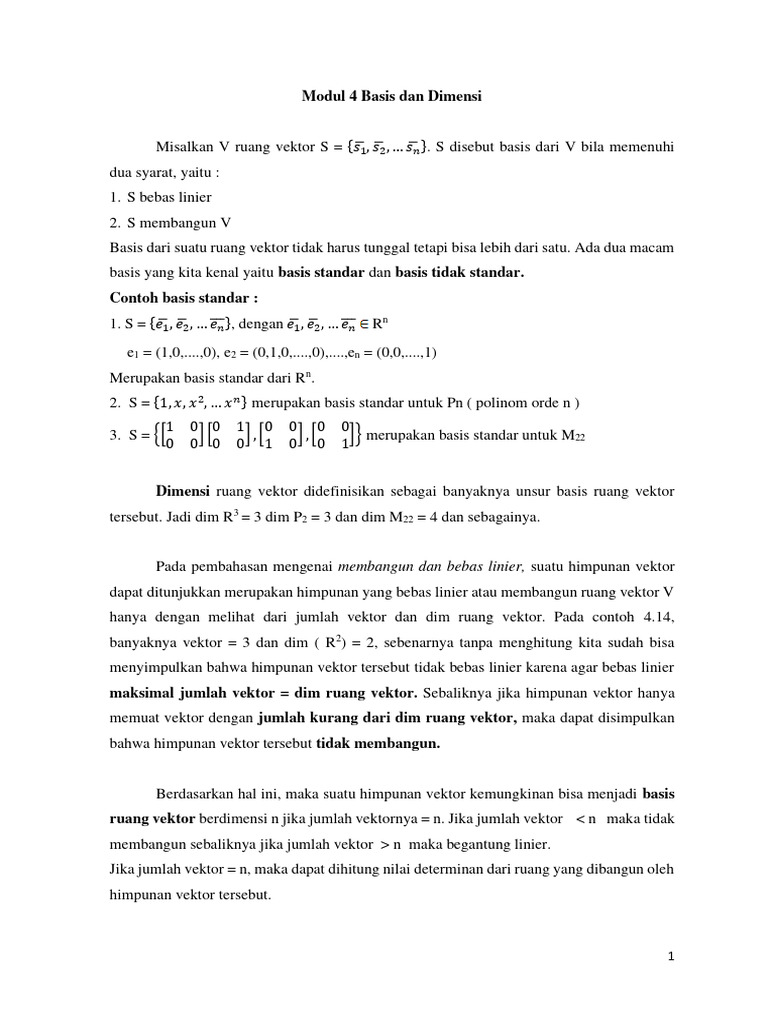 Modul 4 Basis Dan Dimensi | PDF