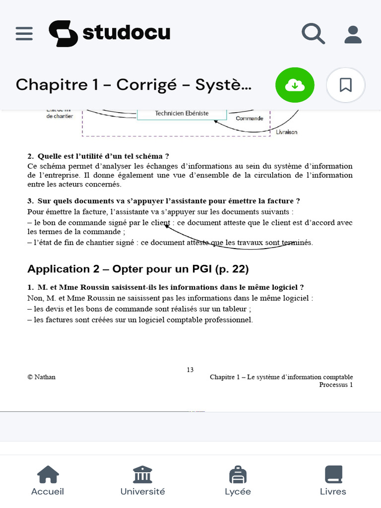 Chapitre 1 - Corrigé - Système D'information Comptable - Chapitre 1 Le Système D'information ...