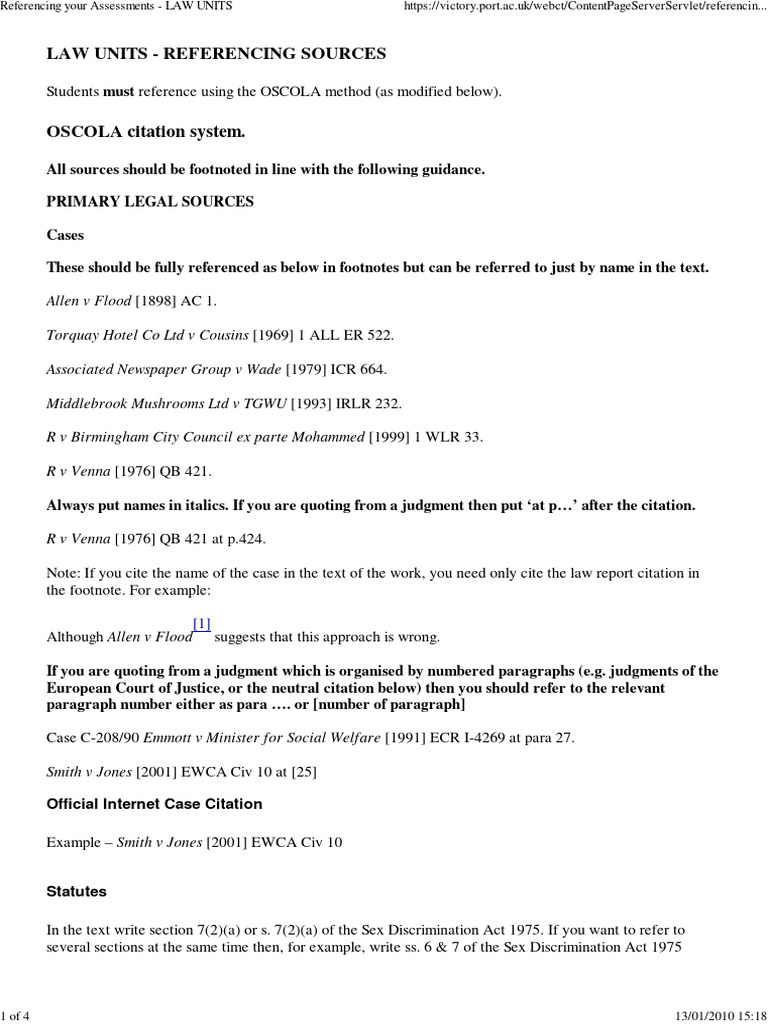 Referencing | PDF | Citation | Case Citation