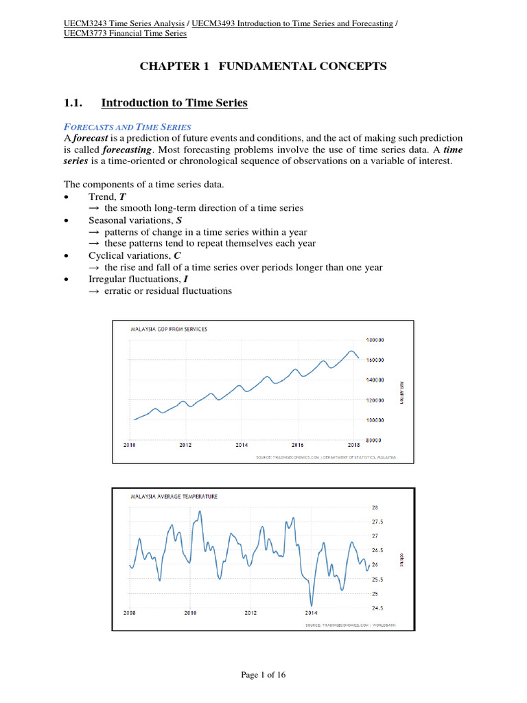 Uecm3243 Topic 1 | PDF | Autocorrelation | Forecasting