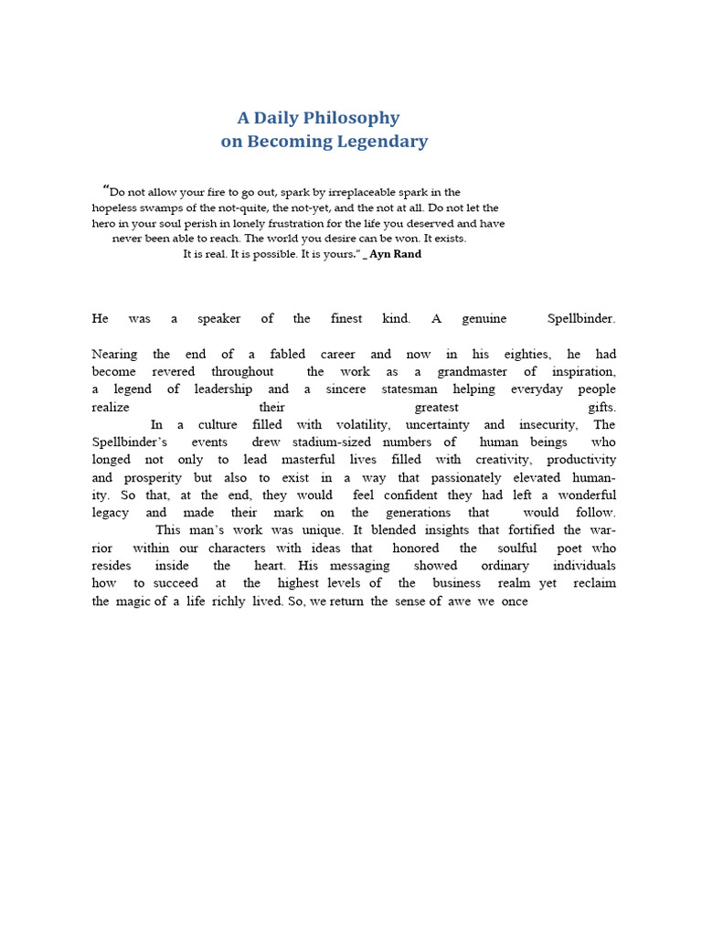 A Daily Philosophy | PDF