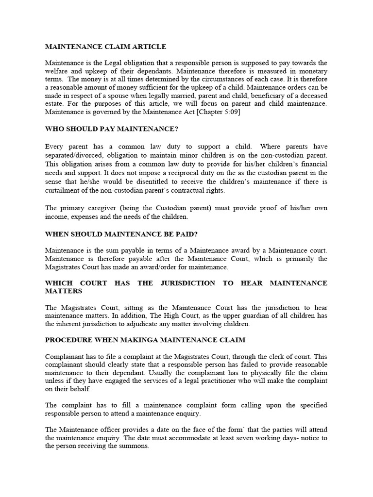 Maintenance Article | PDF