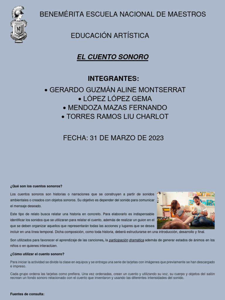 Cuento Sonoro Valiente Mérida | PDF