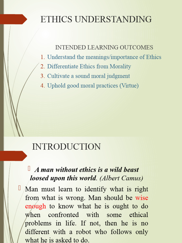 Ethics Understanding | PDF | Morality | Reason