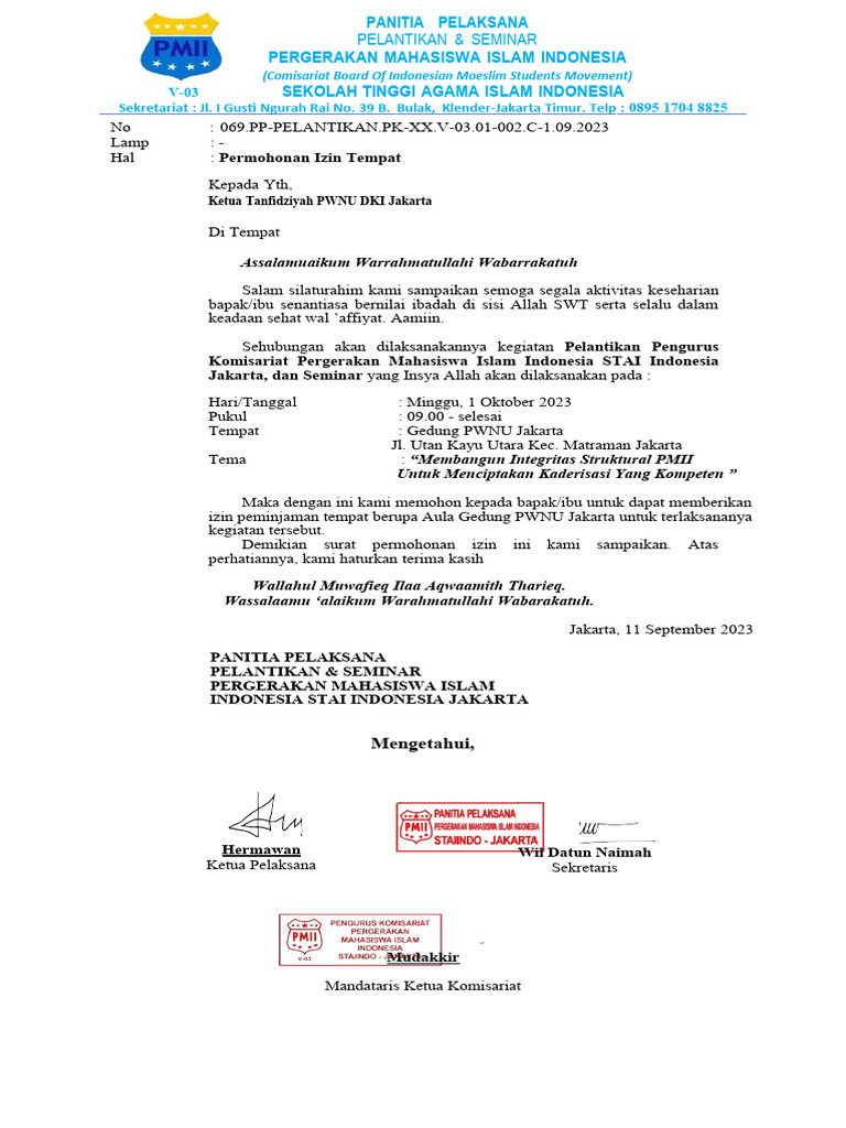 Surat Perizinan Tempat Pdf