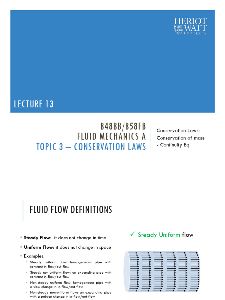 Topic+3+ +Conservation+Laws | PDF | Fluid Dynamics | Force