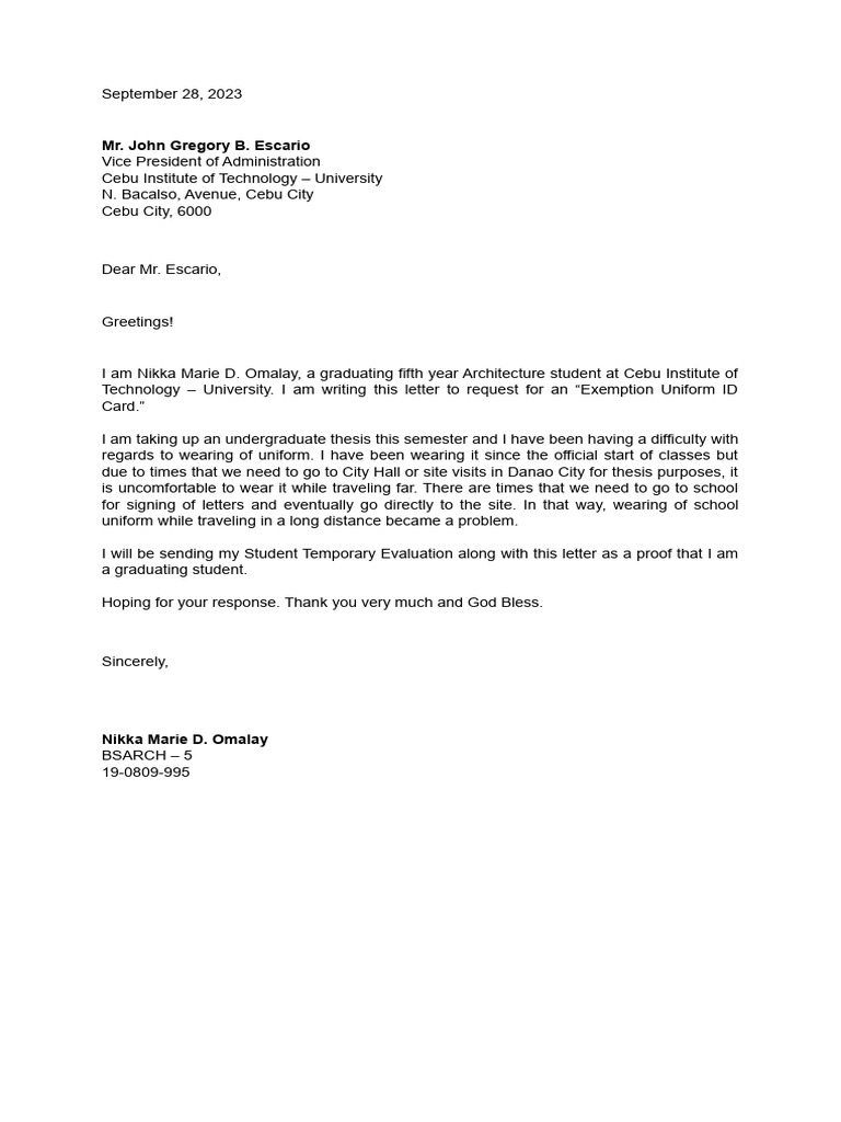 Letter No Uniform | PDF | Career & Growth