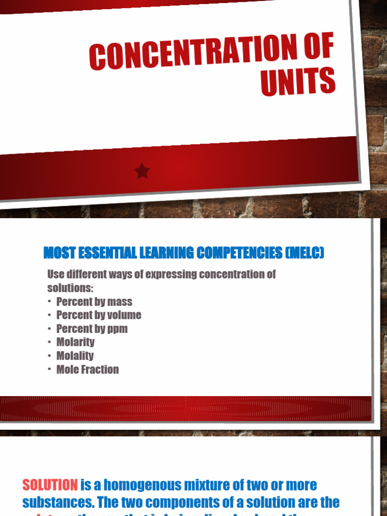Concentration of UNITS | PDF | Concentration | Mole (Unit)