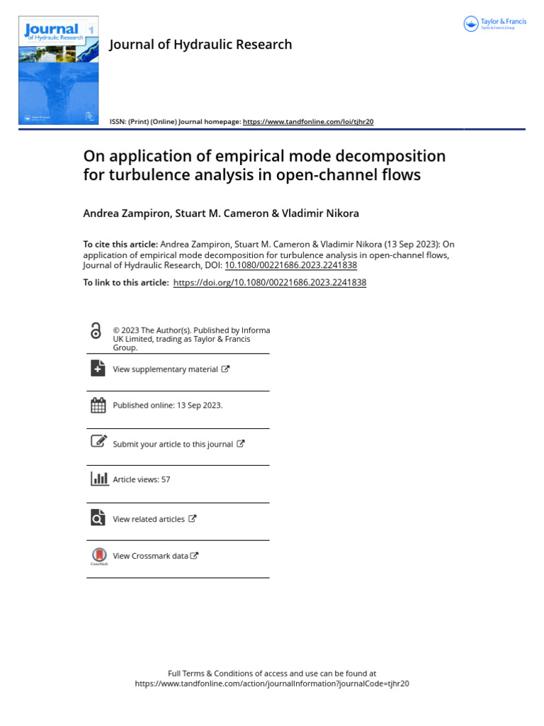 On Application of Empirical Mode Decomposition For Turbulence Analysis ... On Application of Empirical Mode Decomposition For Turbulence Analysis ...