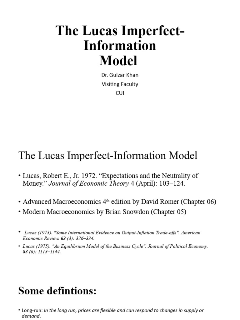 BSECO - 18 (The Lucas Imperfect-Information Model) | PDF | Rational ...