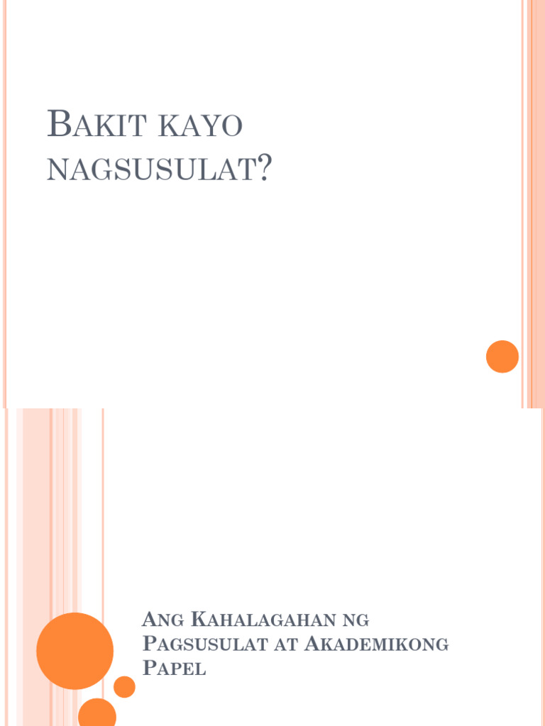 Ang Kahalagahan NG Pagsusulat at Akademikong Papel | PDF