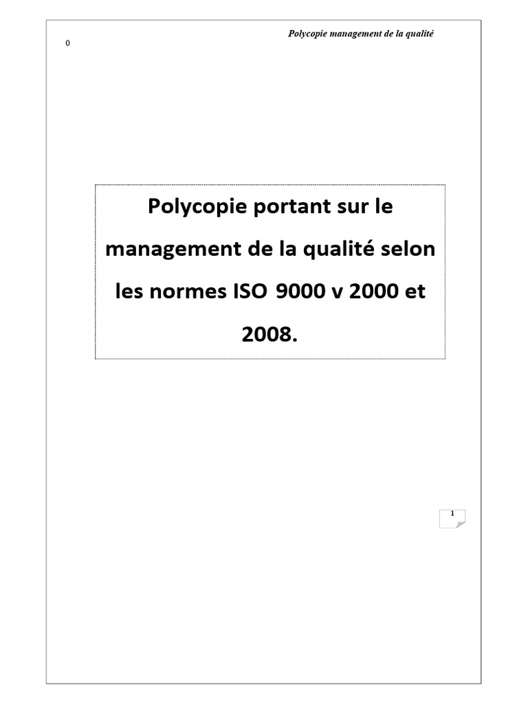 POLYCOPE MANAGEMENT QUALITE S4 GIM et S 4GPL EN LIGNE | PDF