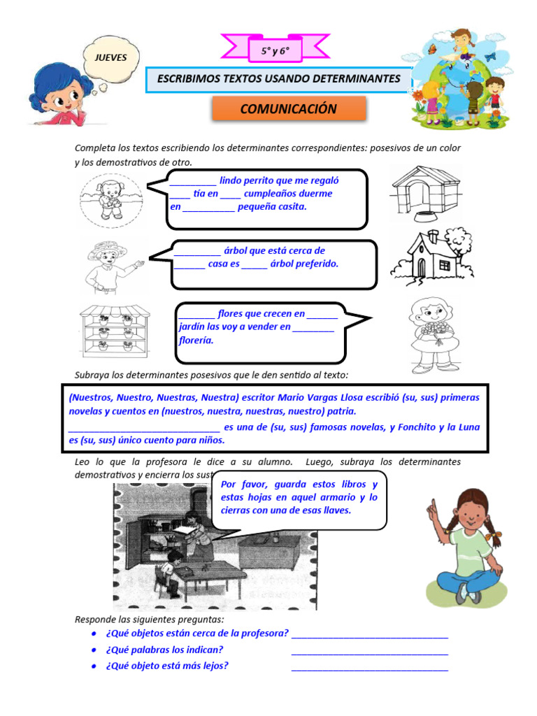 5° y 6° Jueves Escribimos Textos Usando Determinantes | PDF 5° y 6° Jueves Escribimos Textos Usando Determinantes | PDF