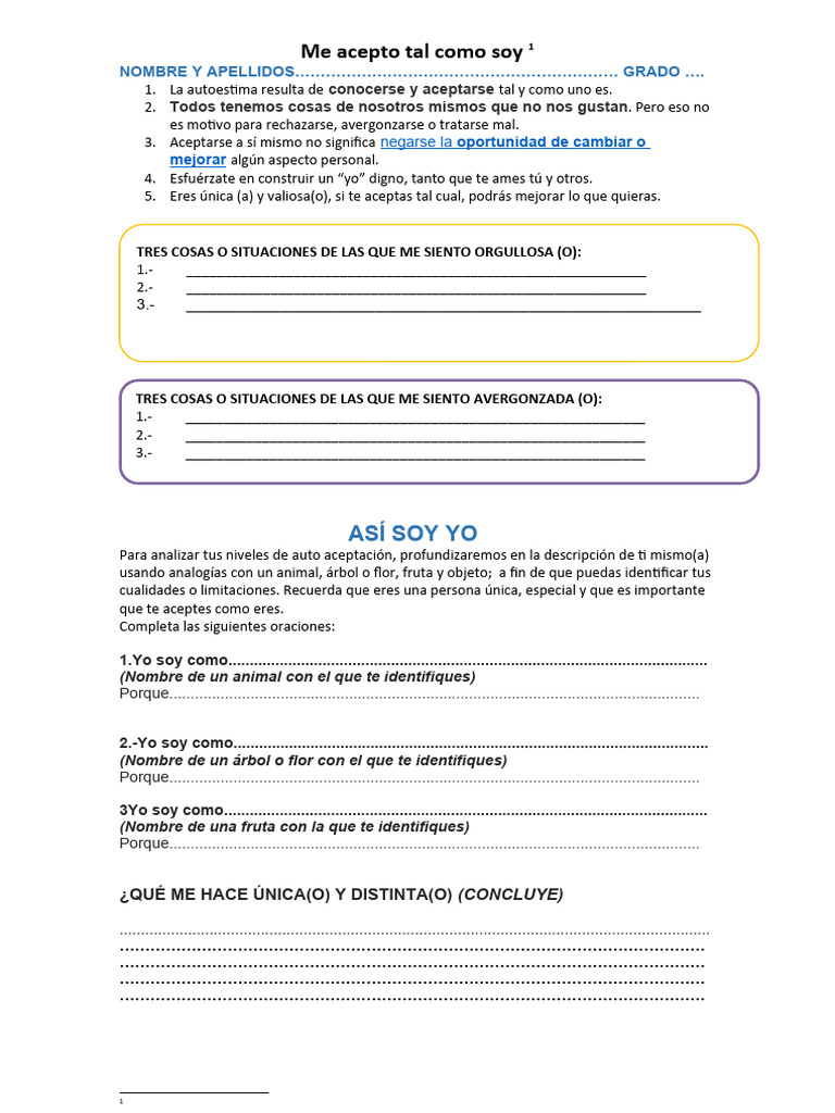 Me Acepto Tal Como Soy | PDF | Negocios | Relaciones personales ...