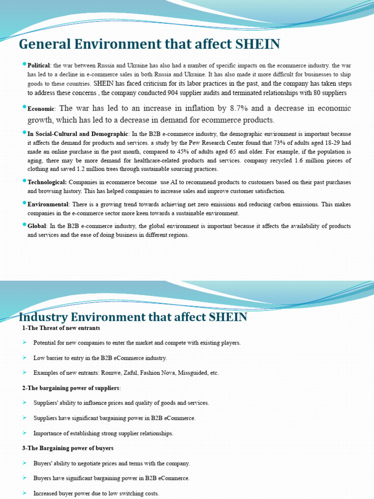 SHEIN's Market Environment Analysis | PDF | E Commerce | Supply Chain