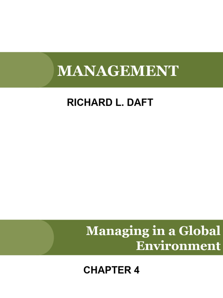 Chapter 4 - Managing in Global Environment (Self-Study) | PDF | License ...