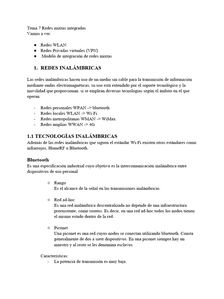 Resumen Tema 7 Redes Locales | PDF | Punto de acceso inalámbrico | Ieee 802.11