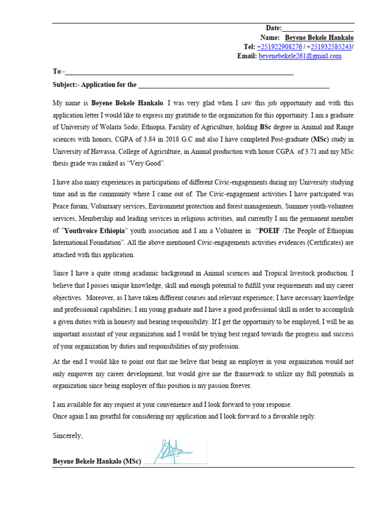 Animal Science Job Application | PDF | Career & Growth | Social Science