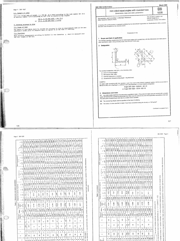 DIN 1028 Equal Angles | PDF