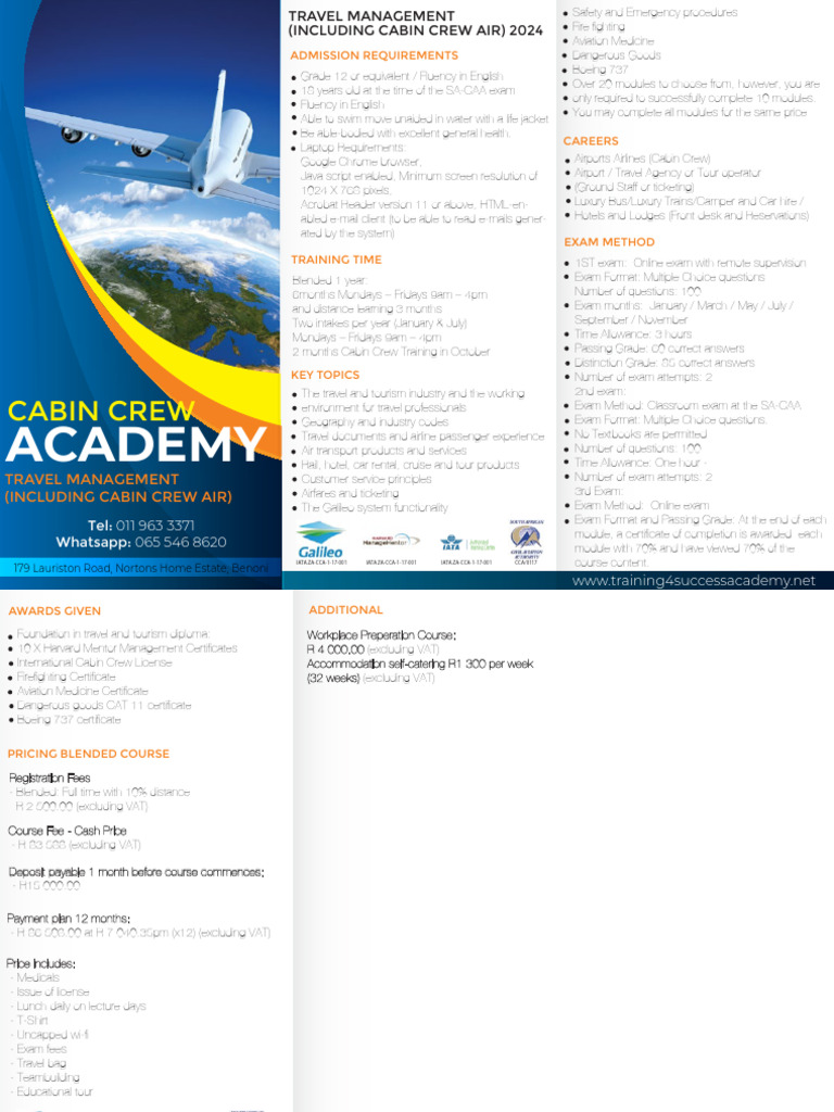 Travel Management (Including Cabin Crew Air) 2024 | PDF | Flight ...