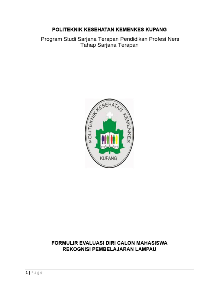 Form 3 - F03 - Formulir Evaluasi Diri RPL Tipe A Kupang | PDF